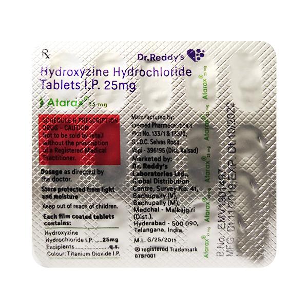Atarax 25mg Tablet 15'S - Price, Uses, Side Effects | Netmeds