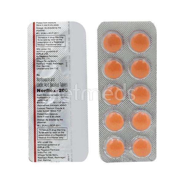 Norflox 200mg Tablet 10'S Price, Uses, Side effects, Substitutes | Netmeds
