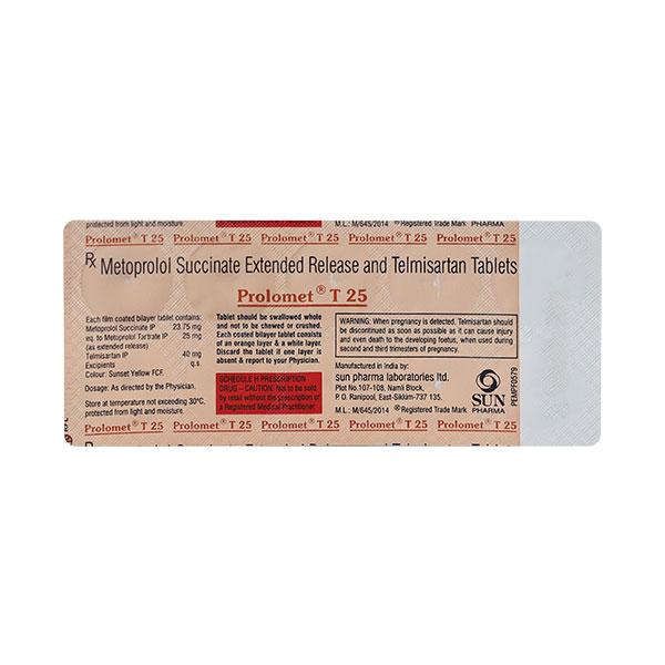 Buy PROLOMET T 25 Tablet 10's Online at Upto 25% OFF | Netmeds