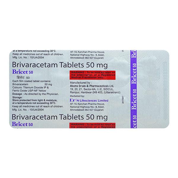 BRICET 50 Tablet 10's Price, Uses, Side effects, Substitutes | Netmeds