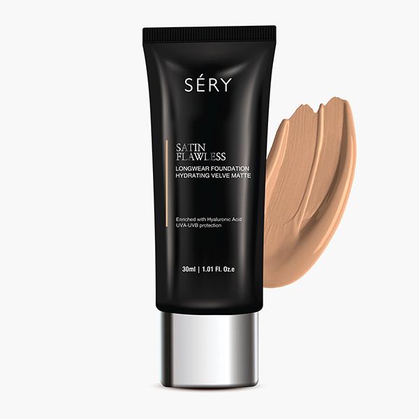 Buy SERY Satin Flawless Longwear Foundation Light Medium 30 ml Online ...
