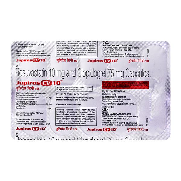 Jupiros CV 10mg Capsule 10'S Price, Uses, Side effects, Substitutes ...