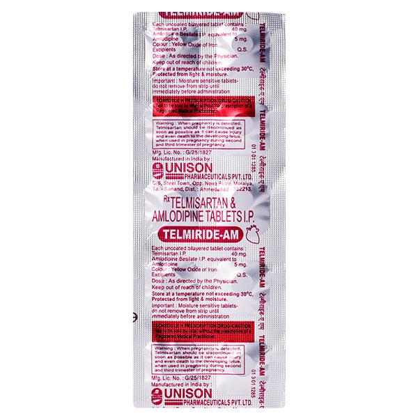Telmiride AM 5/40mg Tablet 10'S : Price, Uses, Side Effects | Netmeds
