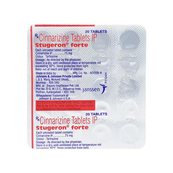Stugeron Forte Tablet 20'S - Price, Uses, Side Effects | Netmeds