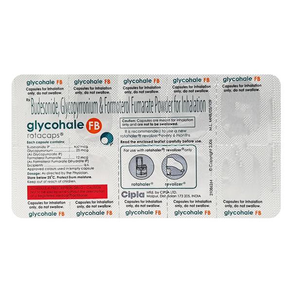 GLYCOHALE FB Rotacap 10's Price, Uses, Side effects, Substitutes | Netmeds