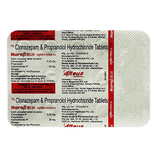 NURO BETA LS 20 Tablet 15's - Price, Uses, Side Effects, and ...
