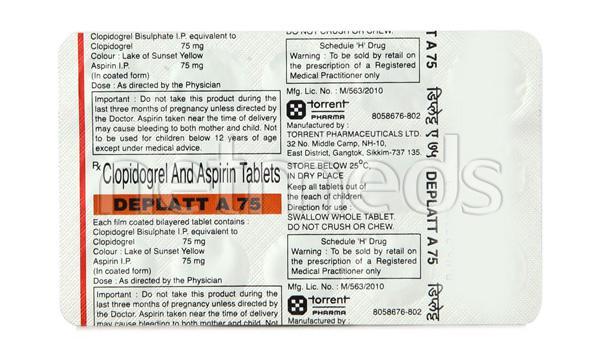 Deplatt A 75mg Tablet 15'S : Uses, Side Effects, Price | Netmeds