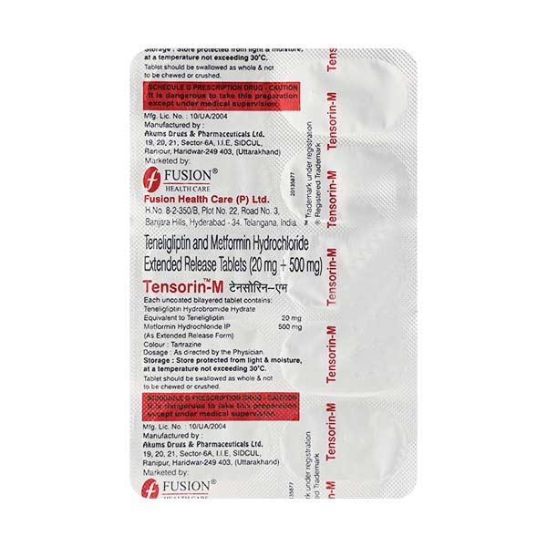TENSORIN M Tablet 10's : Price, Uses, Side Effects | Netmeds