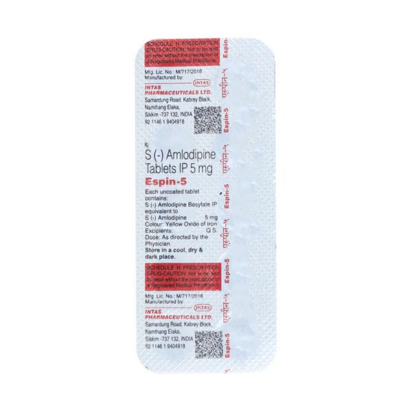 Espin 5mg Tablet 10'S : Price, Uses, Side Effects | Netmeds