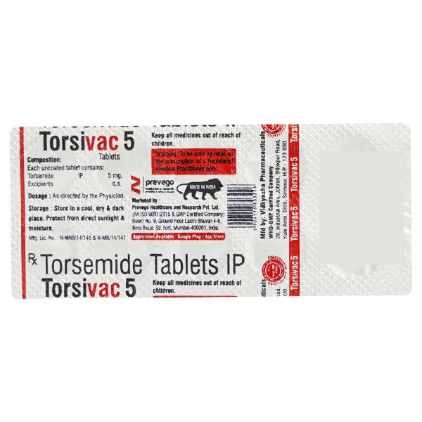 Buy TORSIVAC 5 Tablet 10's Online at Upto 25% OFF | Netmeds