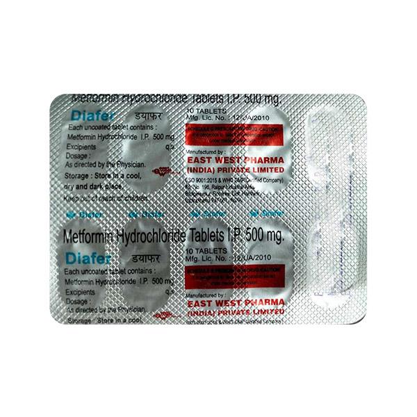 DIAFER 500mg Tablet 10's : Price, Uses, Side Effects | Netmeds