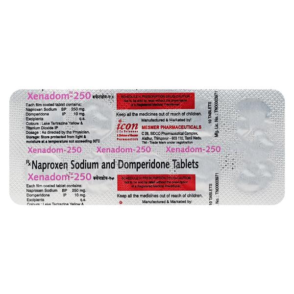 Xenadom 250mg Tablet 10'S Price, Uses, Side effects, Substitutes | Netmeds