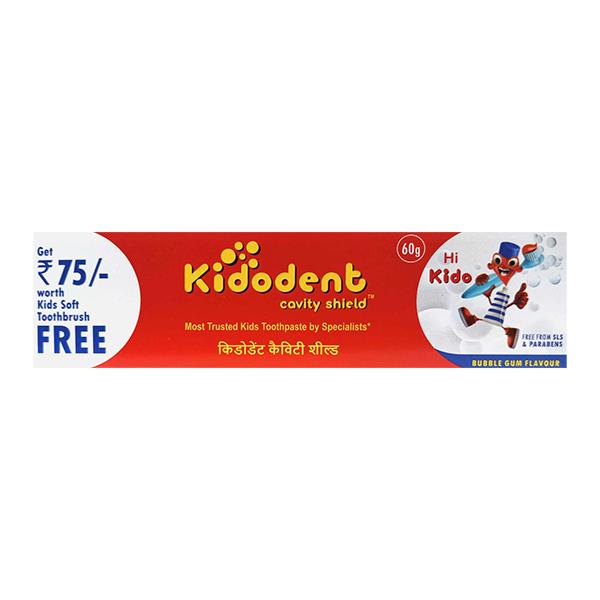 KIDODENT CAVITY SHIELD BUBBLE GUM FLAVOUR (RS.75 WORTH FREE KIDS SOFT ...