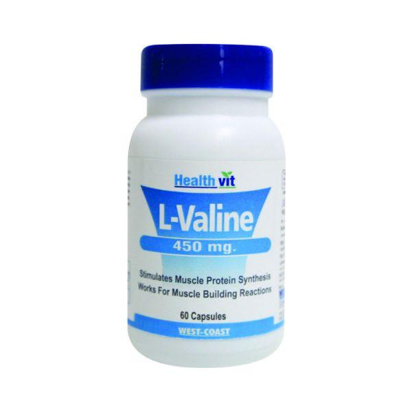 Buy Healthvit L-Valine 450 mg- Capsules For Muscle Building Reaction 60 ...