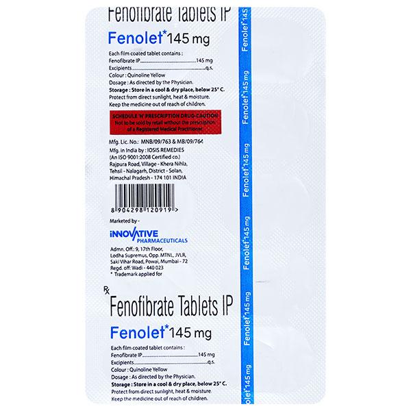 Buy FENOLET 145mg Tablet 10's Online at Upto 25% OFF | Netmeds