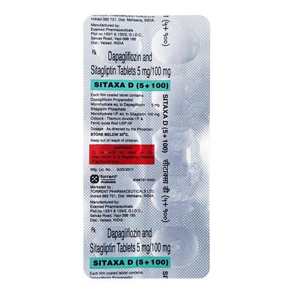 Buy SITAXA D 5+100 Tablet 10's Online at Upto 25% OFF | Netmeds