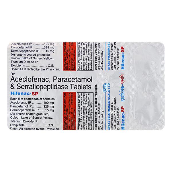 HIFENAC SP Tablet 10's - Price, Uses, Side Effects | Netmeds