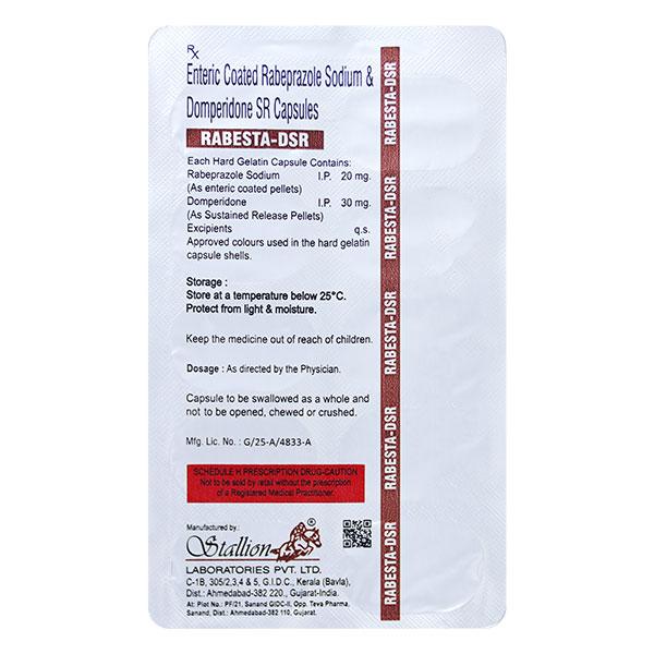 RABESTA DSR 20 Capsule 10's Price, Uses, Side effects, Substitutes ...