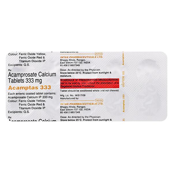 Buy Acamptas 333mg Tablet 6'S Online at Upto 25% OFF | Netmeds