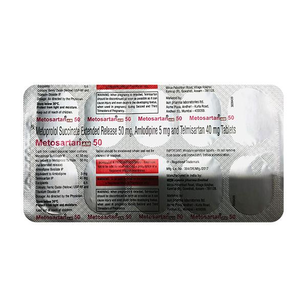 METOSARTAN AM 50 Tablet 10's Price, Uses, Side effects, Substitutes ...