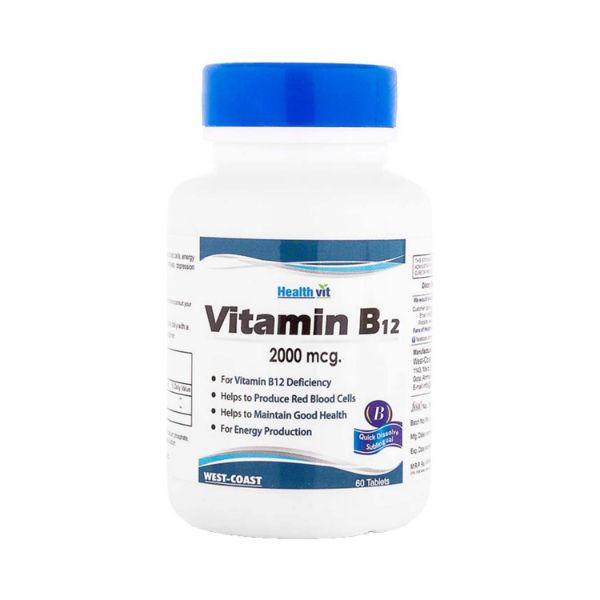 Buy Healthvit Vitamin B12 2000mcg- Tablets 60's Online at Best Price ...