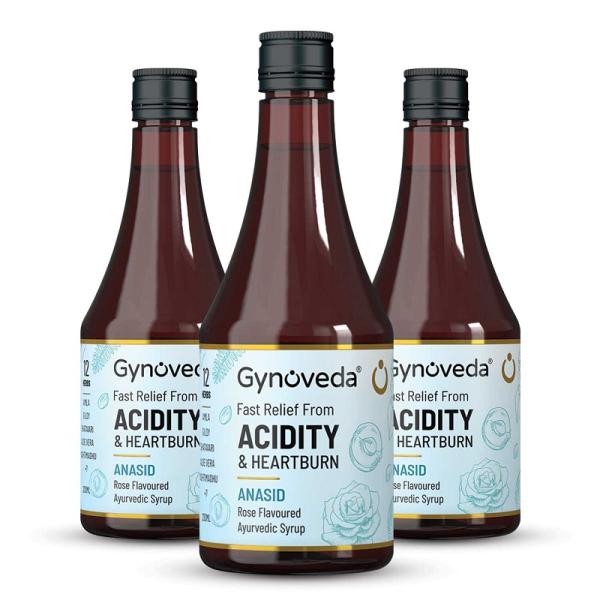 Buy Gynoveda Ayurvedic Acidity & Heartburn Anasid Syrup - Rose (Pack of ...
