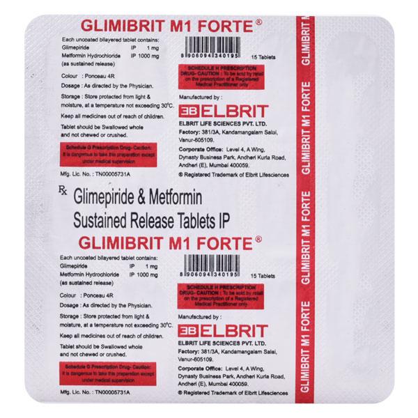 GLIMIBRIT M1 FORTE Tablet 15's : Price, Uses, Side Effects | Netmeds