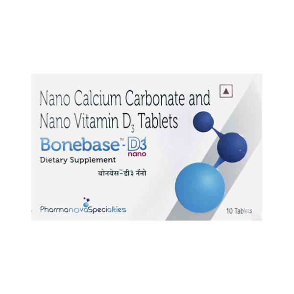 BONEBASE D3 NANO Tablet 10's Price, Uses, Side effects, Substitutes ...