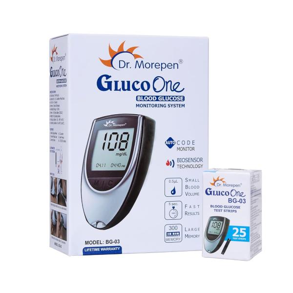 Dr. Morepen GlucoOne Blood Glucose Monitor (BG 03) + Blood Glucose Test ...