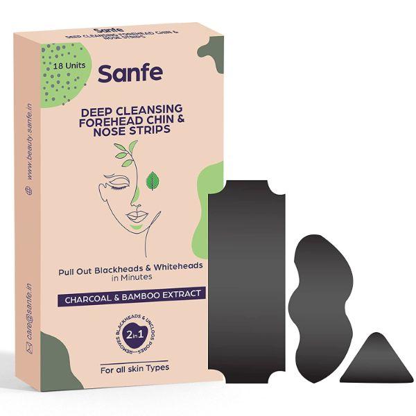 Buy Sanfe Deep Cleansing Forehead Chin & Nose Strips - Charcoal ...