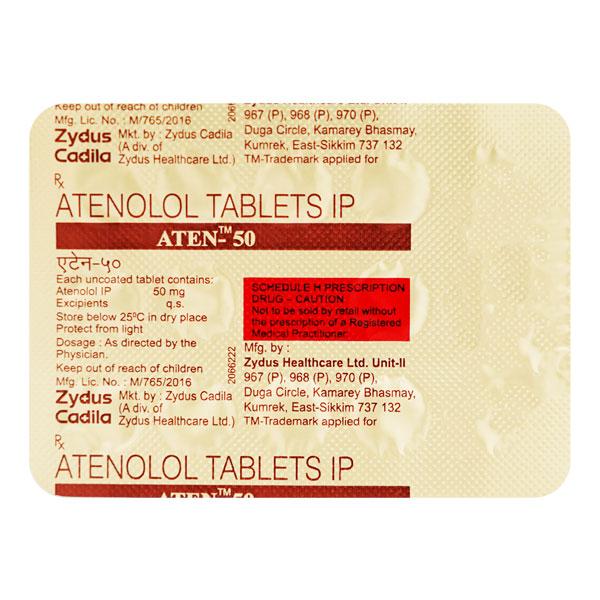 Aten 50mg Tablet 14'S : Price, Uses, Side Effects | Netmeds