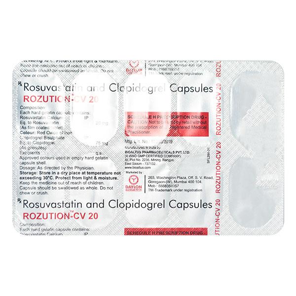 ROZUTION CV 20 Capsule 10's Price, Uses, Side effects, Substitutes ...