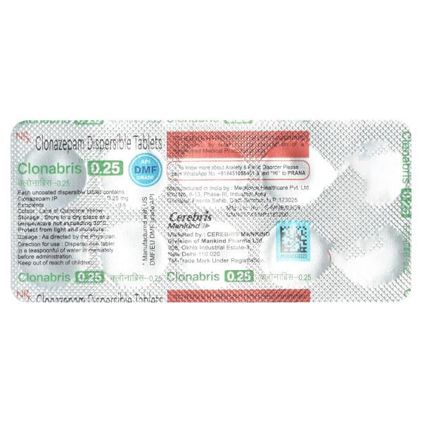 CLONABRIS 0.25 Tablet 10's - Price, Uses, Side Effects, and Substitutes ...