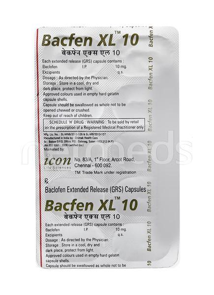 Bacfen XL 10mg Capsule 10'S : Uses, Side Effects, Price | Netmeds