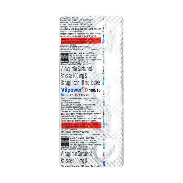 VILPOWER D 100/10 Tablet 10's : Price, Uses, Side Effects | Netmeds
