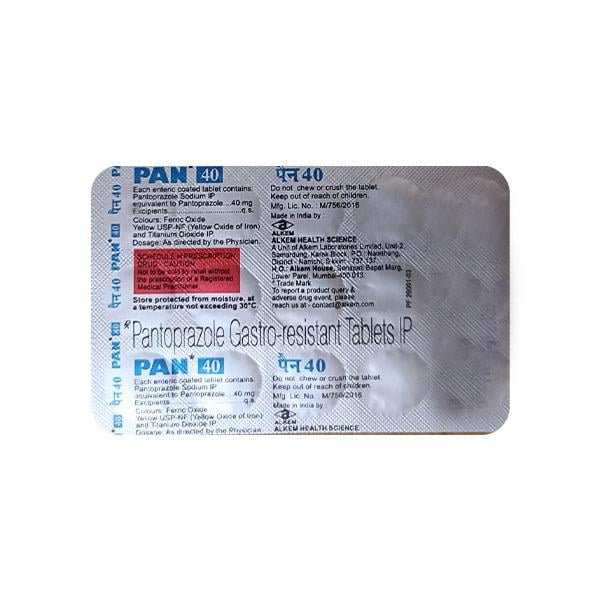 PAN 40mg Tablet 15'S - Price, Uses, Side Effects | Netmeds