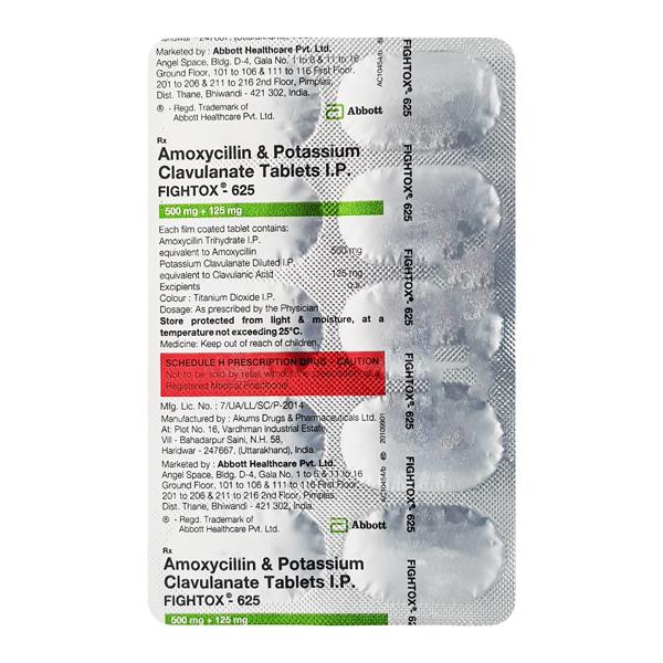 Fightox 625mg Tablet 10'S : Uses, Side Effects, Price | Netmeds