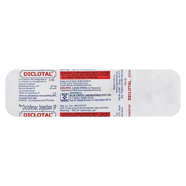 Buy DICLOTAL Injection 3ml Online at Upto 25% OFF | Netmeds
