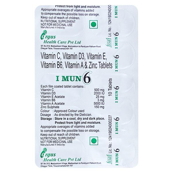 I MUN 6 Tablet 10's Price, Uses, Side effects, Substitutes | Netmeds