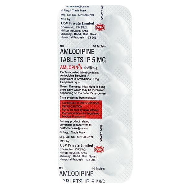 Amlopin 5mg Tablet 10'S : Price, Uses, Side Effects | Netmeds