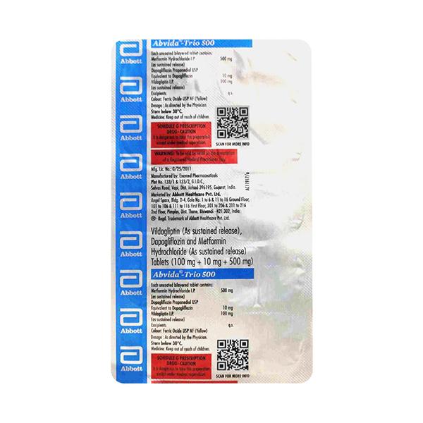 Buy ABVIDA TRIO Tablet 10's Online | Netmeds