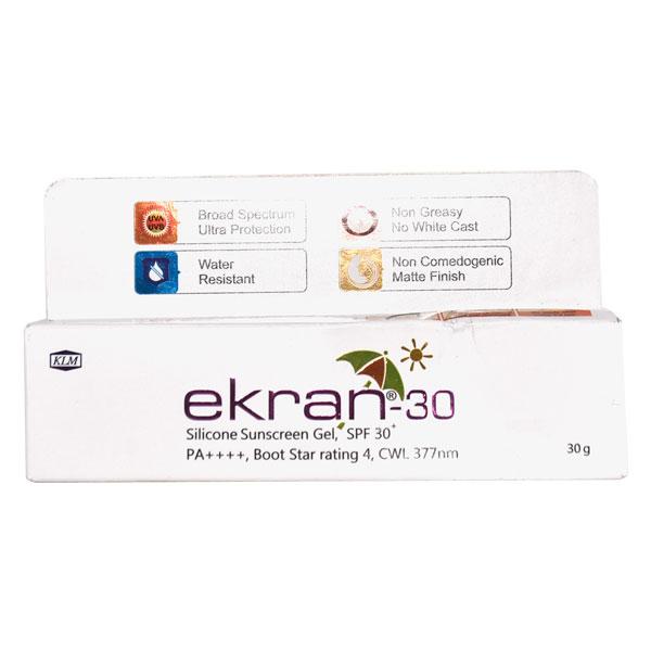 Buy Ekran SPF 30 Pa++++ Silicon Sunscreen Gel(Topical) 30gm Online at ...