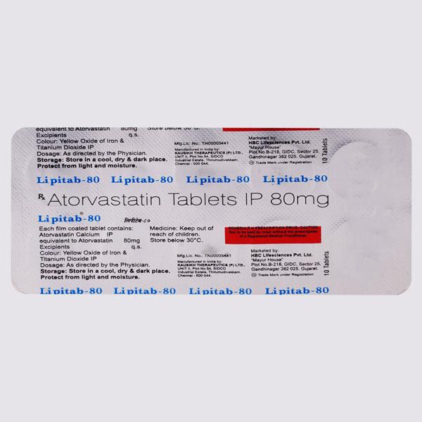 Buy LIPITAB 80 Tablet 10's Online at Upto 25% OFF | Netmeds