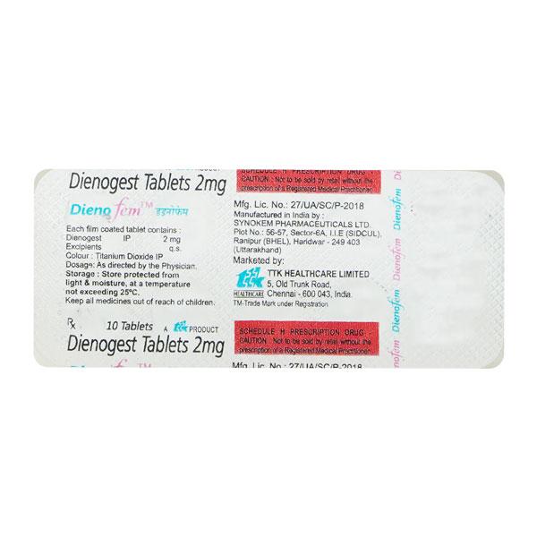 Dienofem 2mg Tablet 10'S Price, Uses, Side effects, Substitutes | Netmeds