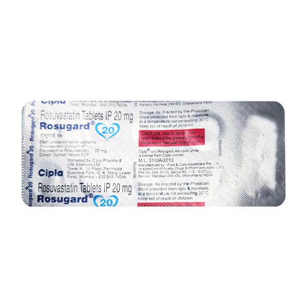 ROSUGARD 20 Tablet 10's : Uses, Side Effects, Price | Netmeds