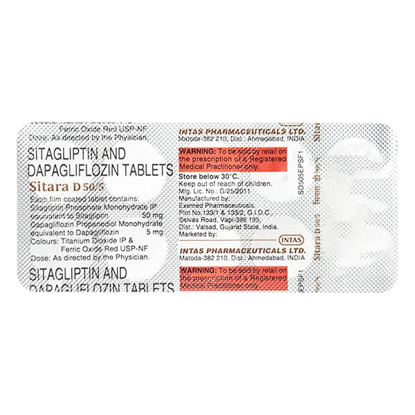 SITARA D 50/5 Tablet 10's Price, Uses, Side effects, Substitutes | Netmeds
