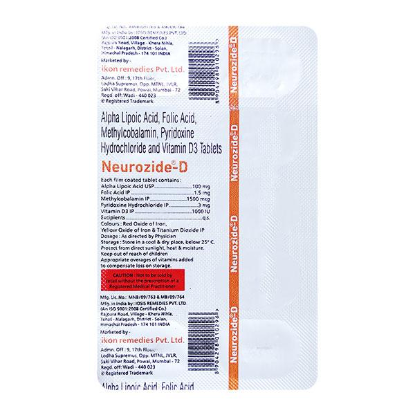 Buy NEUROZIDE D Tablet 10's Online at Upto 25% OFF | Netmeds
