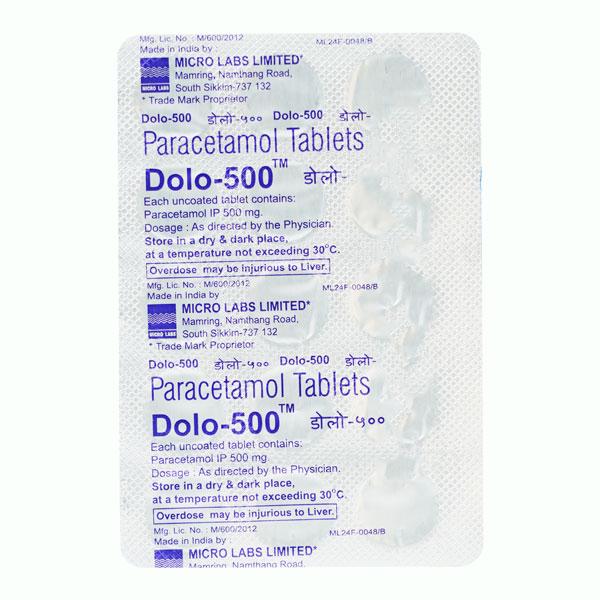 Dolo 500mg Tablet 15'S Price, Uses, Side effects, Substitutes | Netmeds