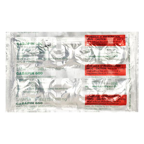Buy Gabapin 600mg Tablet 10'S Online at Upto 25% OFF | Netmeds