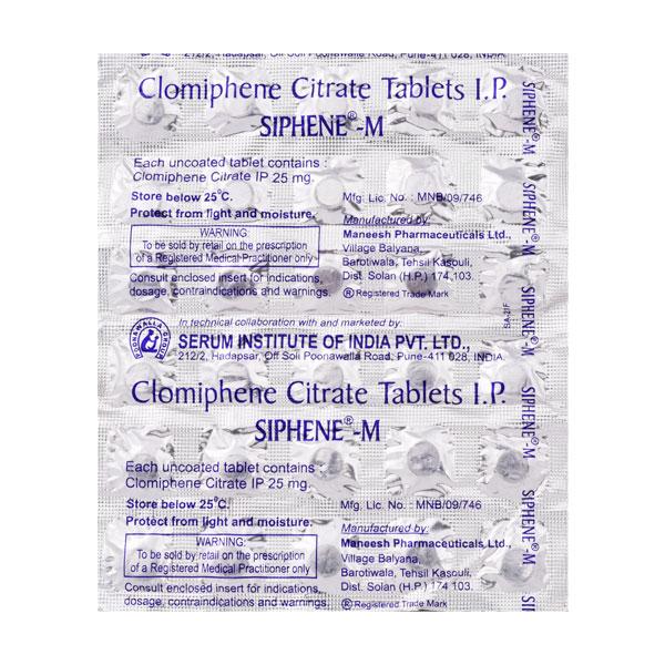 Buy Siphene M 25mg Tablet 30'S Online at Upto 25% OFF | Netmeds